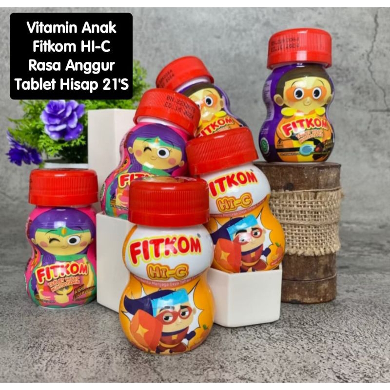 Jual Fitkom HI-C Tablet Hisap Multivitamin Grape 21'S Vitamin Anak Rasa ...