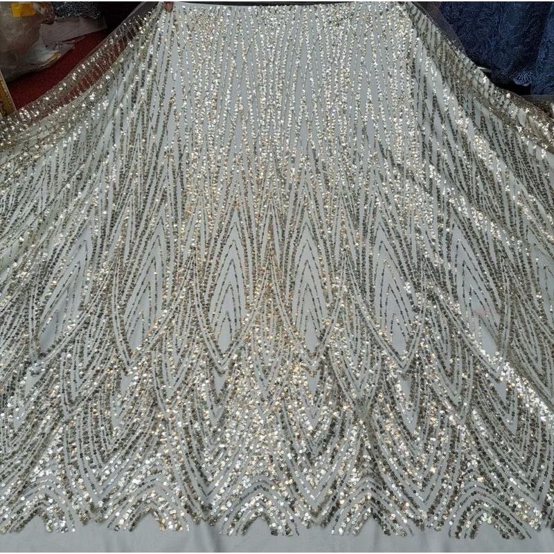 Jual kain tulle salur full Payet soroschi/bahan kebaya full Payet ...