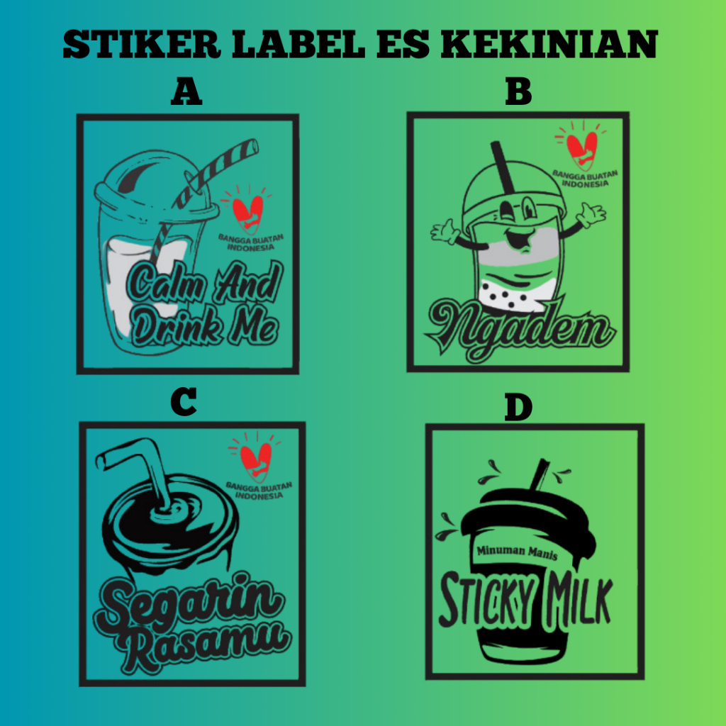 Jual Stiker Label Minuman Kekinian | Stiker Cup Gelas, Botol, dan ...