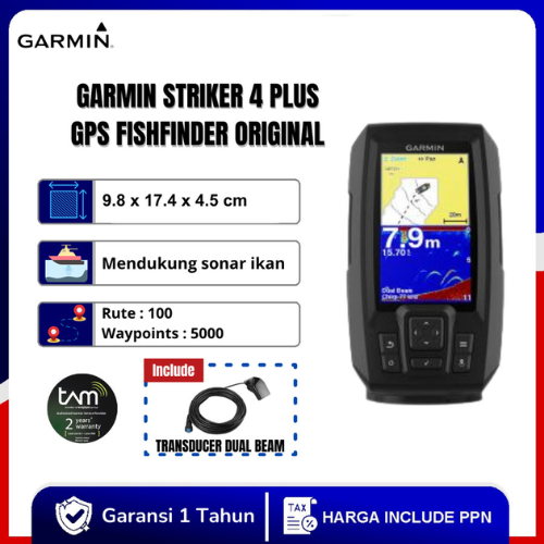 Jual Garmin Striker Plus 4 With Transducer 4pin Dual Beam Garmin Striker Plus 4 Gps Dengan Sonar ...