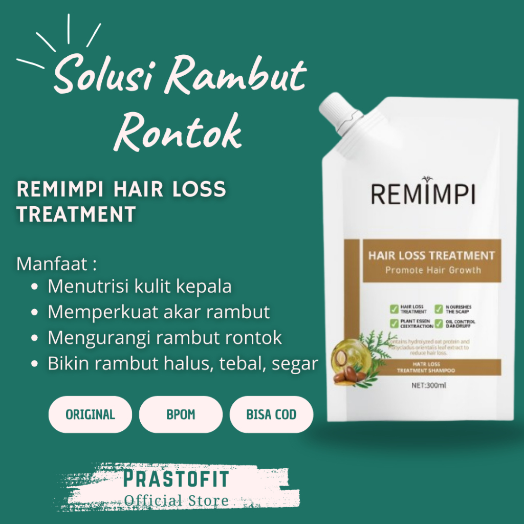 Jual REMIMPI Anti Hair Fall Hair Treatment Shampoo Oil Control Anti ...