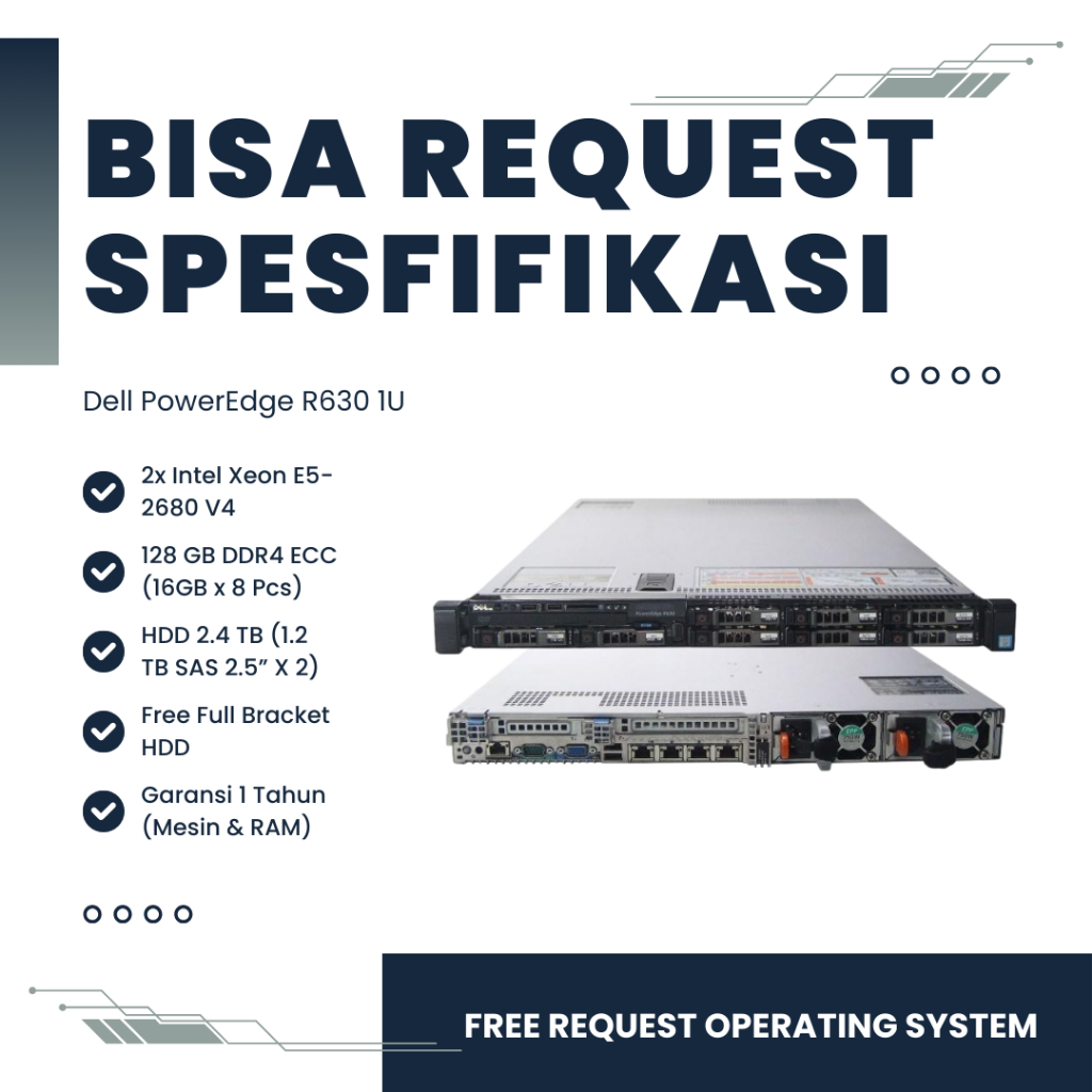 Jual Server Dell PowerEdge Spek Tinggi - Xeon E5 2680V4 - RAM 128GB - 2 ...