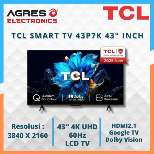 Jual LED TCL 43P7K Smart TV QLED 43 Inch Google TV - 4K Quantum Dot UHD ...