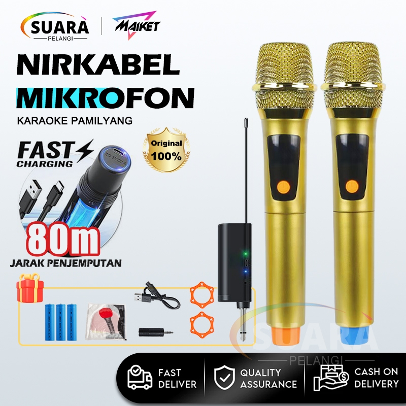 Jual MAIKET Professional Wireless Bluetooth Karaoke Microphone Anti ...