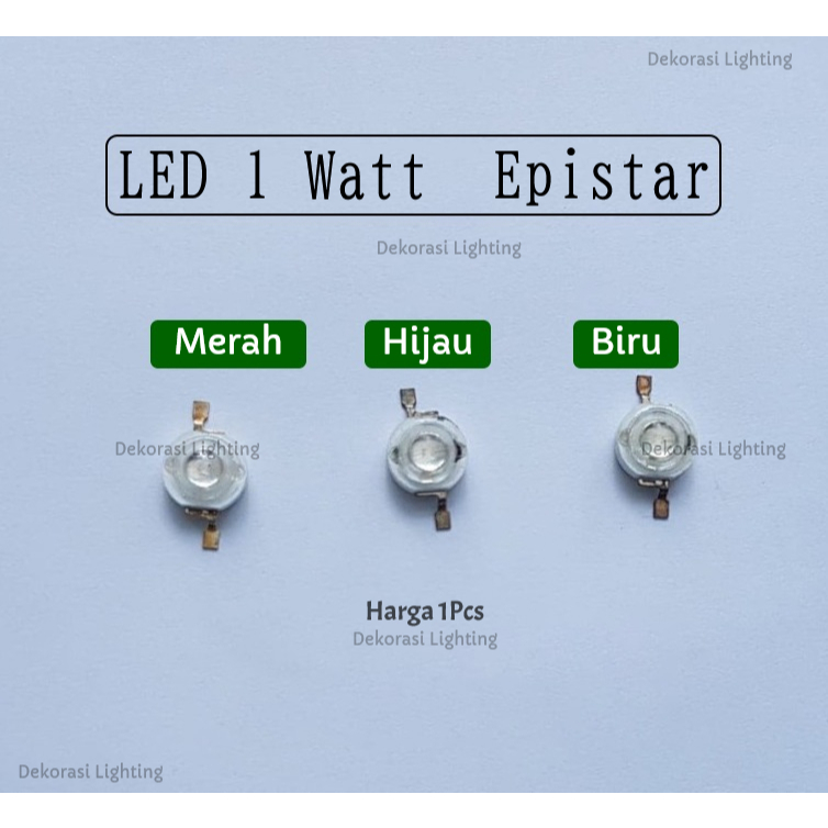 Jual Lampu mata chip Led 1w epistar merah hijau biru high power led hpl ...