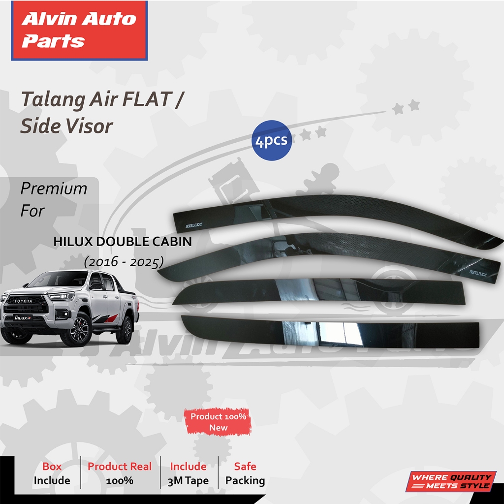 Jual TALANG AIR HILUX DOUBLE CABIN 2016 - 2025 / SIDE VISOR HILUX FLAT / ACCESSORIES HILUX ...