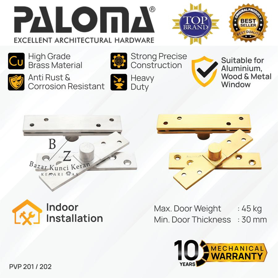 Jual Engsel Jendela Putar / Pivot Max Berat 45KG Kuningan Brass ...