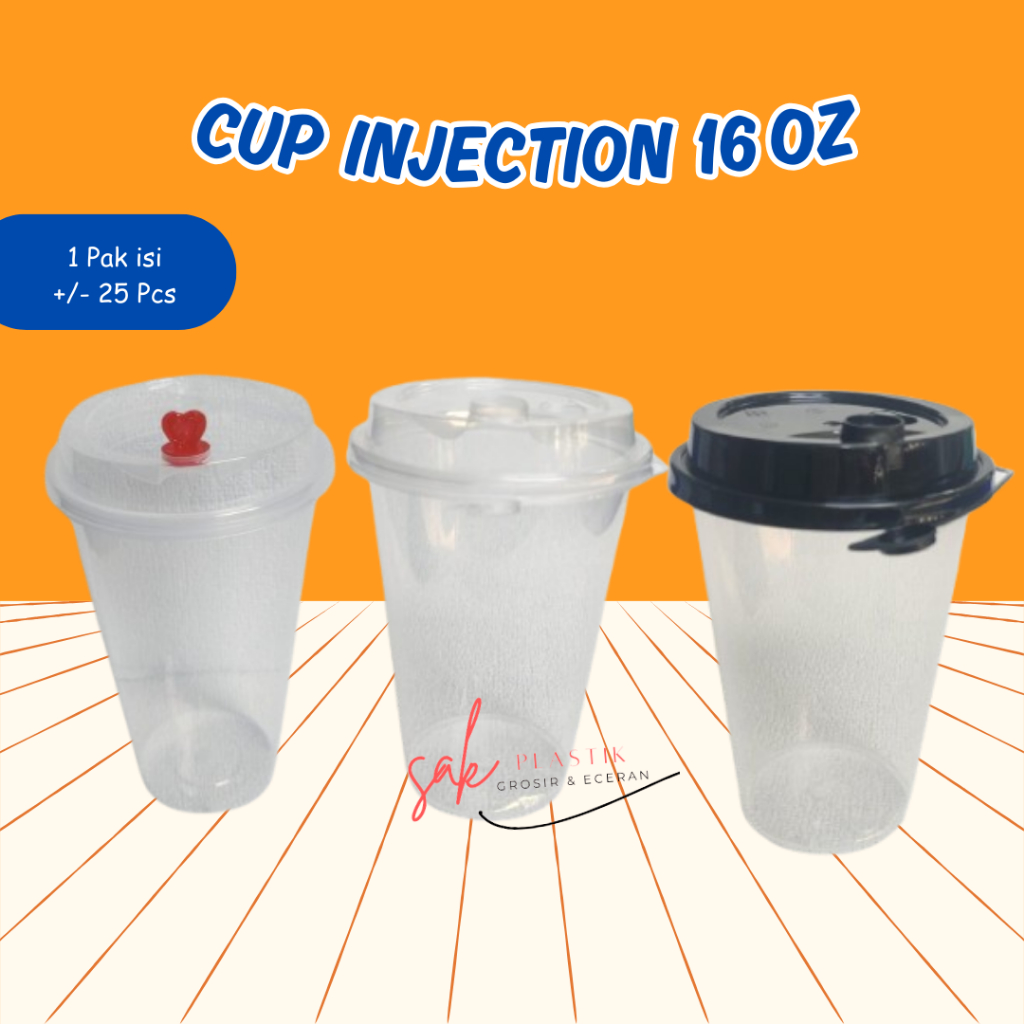 Jual Cup PP Injection 500ml 16oz / Gelas Plastik Boba Cheese Tea 500 ml ...
