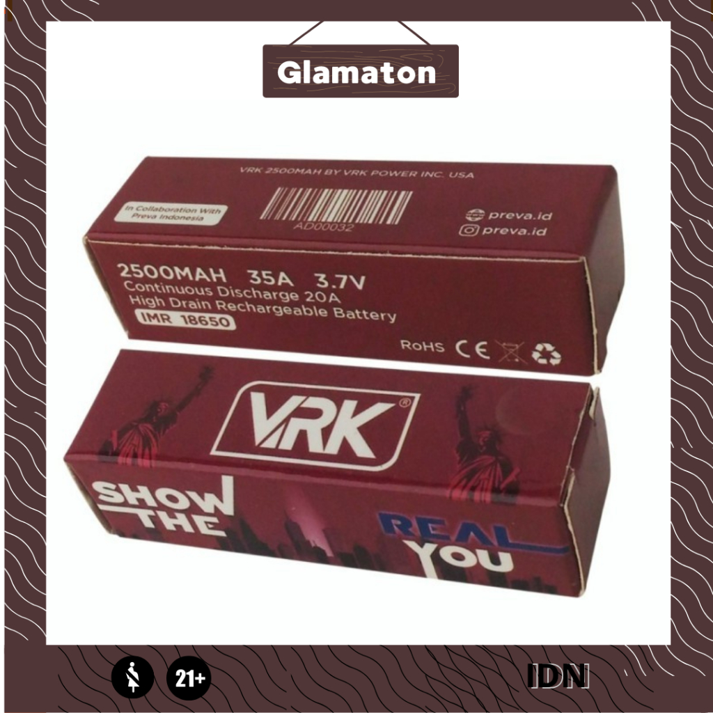 Jual BATTERY VRK 2500MAH 18650 BATERAI VAPE ORIGINAL VRK BATTERY ...