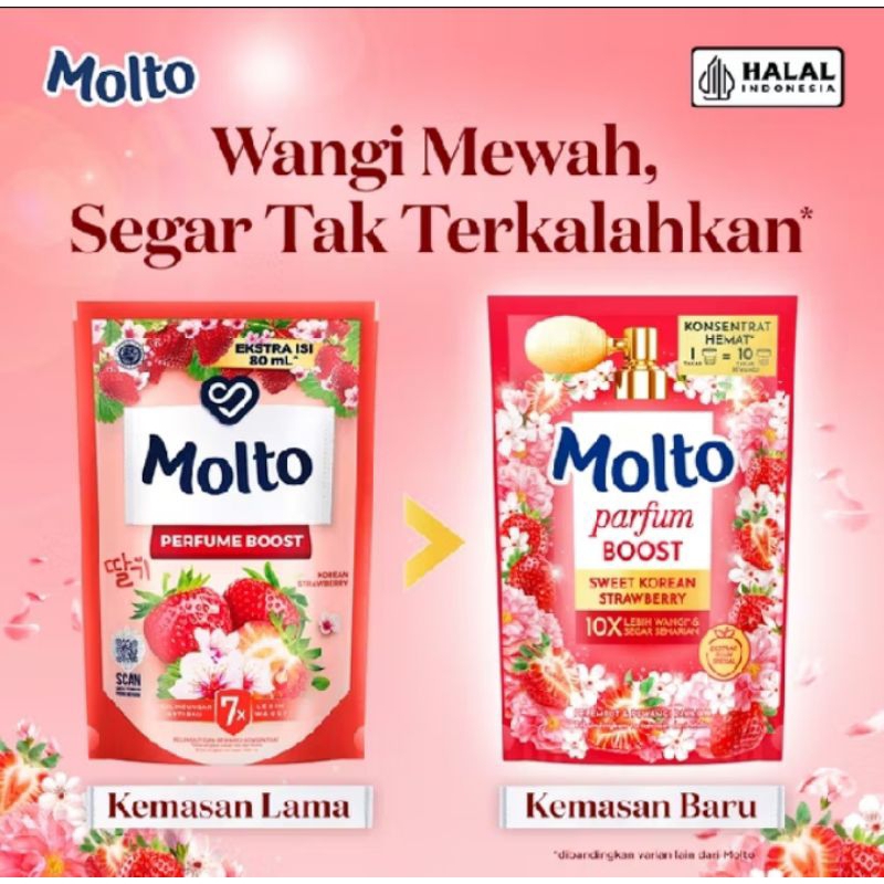 Jual Molto Pelembut & Pewangi Pakaian Softener Konsentrat Parfum Boost Korean Strawberry 650 mL ...