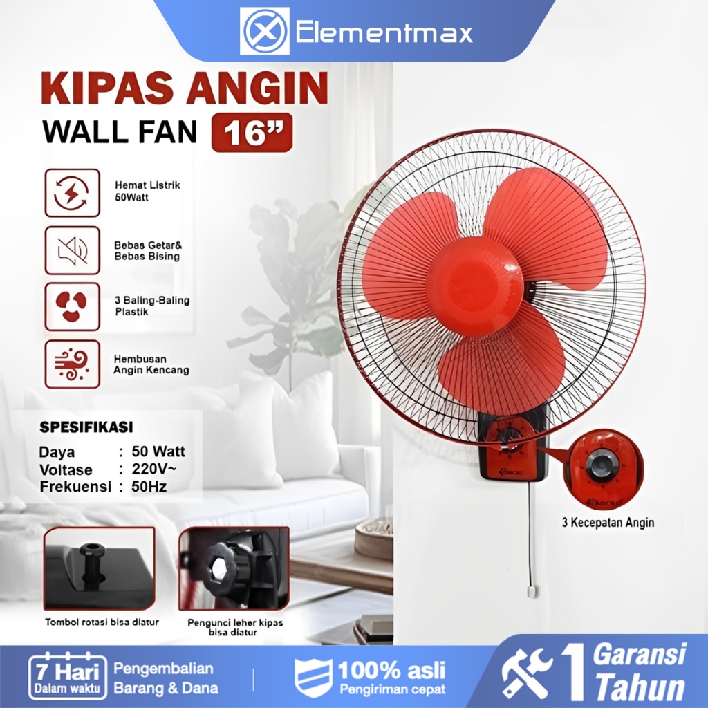 Jual 【COD&HOT】Wall Fan 16Inch / Kipas Angin Berdiri SF-16A / Kipas Angin Tembok / SF16A 16" inch ...