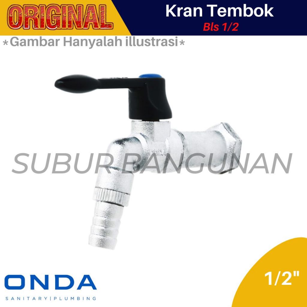 Jual ONDA Kran Mesin Cuci Kran Air Tembok Anti Bocor Anti Karat Bls 1/2 ...