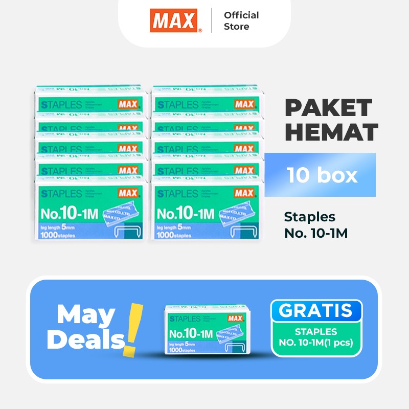 Jual PROMO MAX - Isi Staples 10-1m = 10 pcs GRATIS 1pcs / Buy 10 get 1 ...