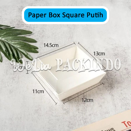 Jual [1 PCS] Paper Box Persegi + Tutup Mika 12x11x6.5 cm / Paper Tray A ...