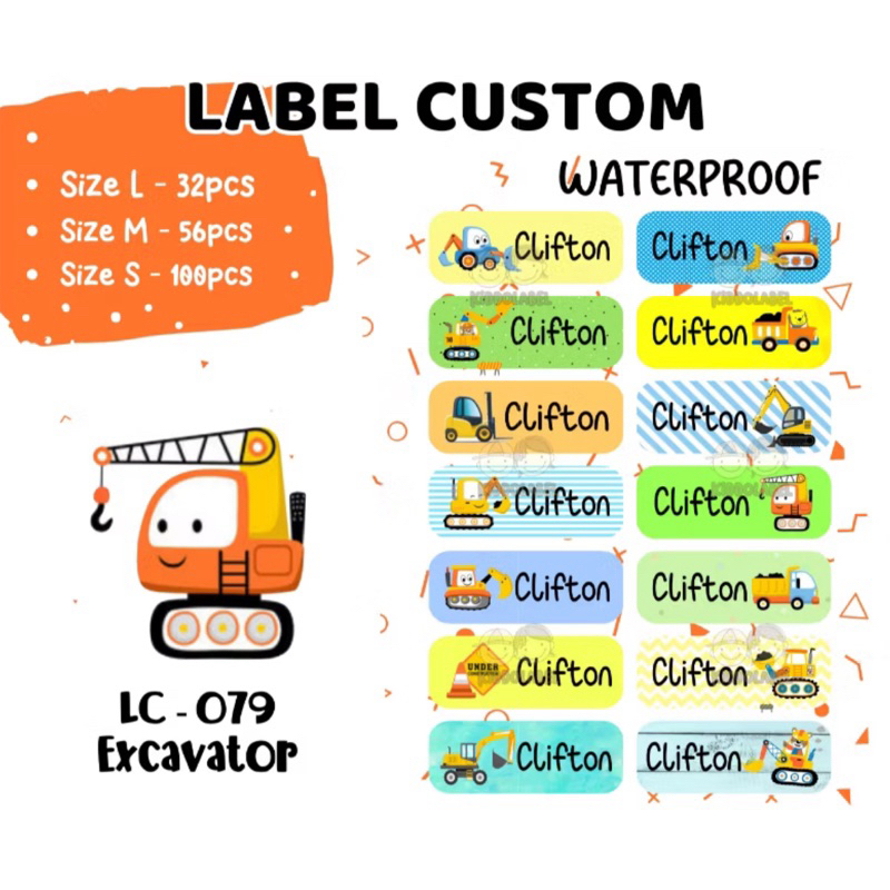 Jual Stiker Label Nama Anak Lucu waterproof Vinyl Custom 5 | Shopee ...