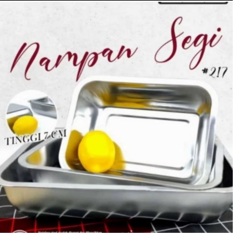 Jual Nampan Baki Stainless Tebal 40cm x 30cm x 7cm /Nampan Persegi ...