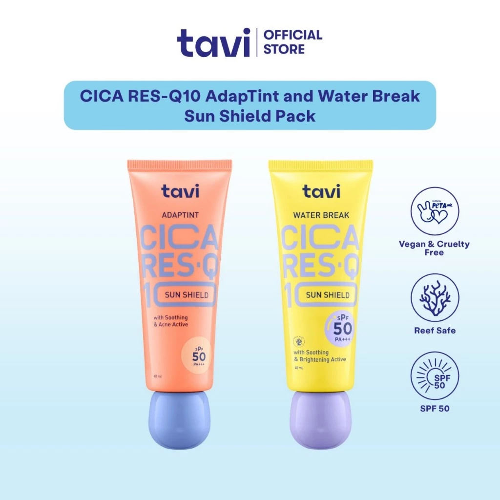 Jual TAVI CICA RES-Q10 Water Break & AdapTint Sun Shield 40 ml ...