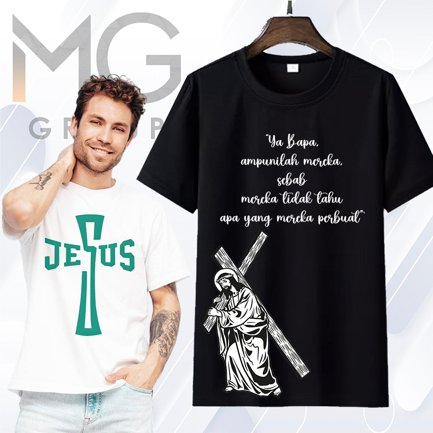 Jual Kaos Rohani Paskah Yesus Christ Salib Umat Kristen Katolik Baju ...