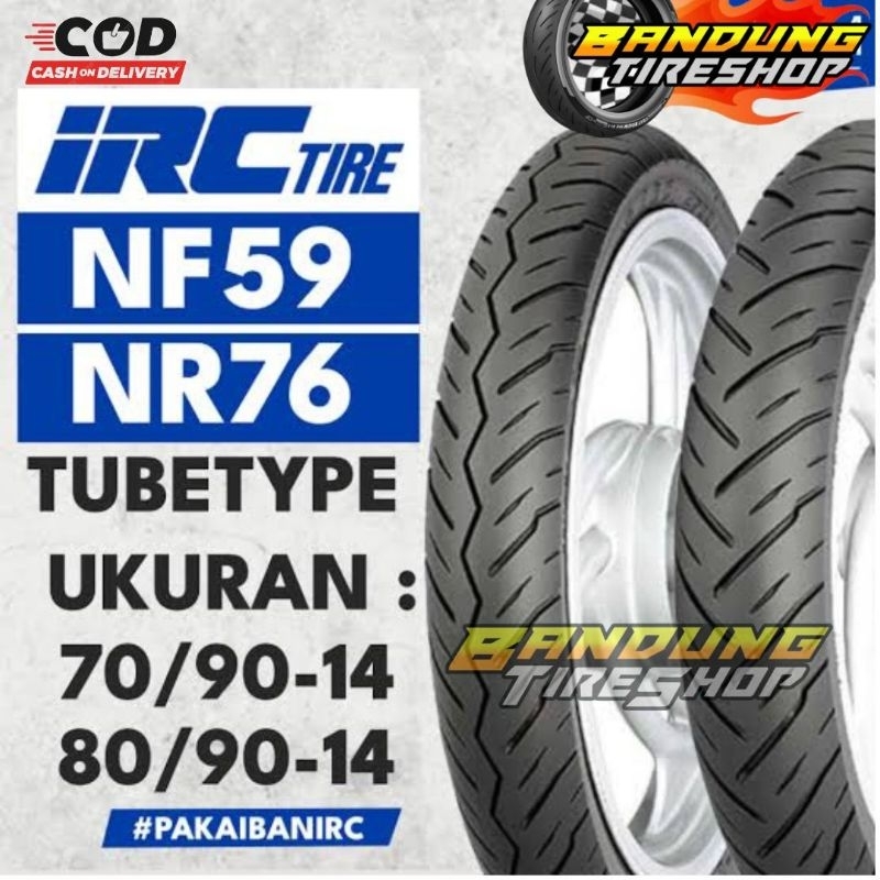 Jual IRC NF59 & NR76 (70/90-14) (80/90-14) TUBETYPE TT BAN LUAR MOTOR ...