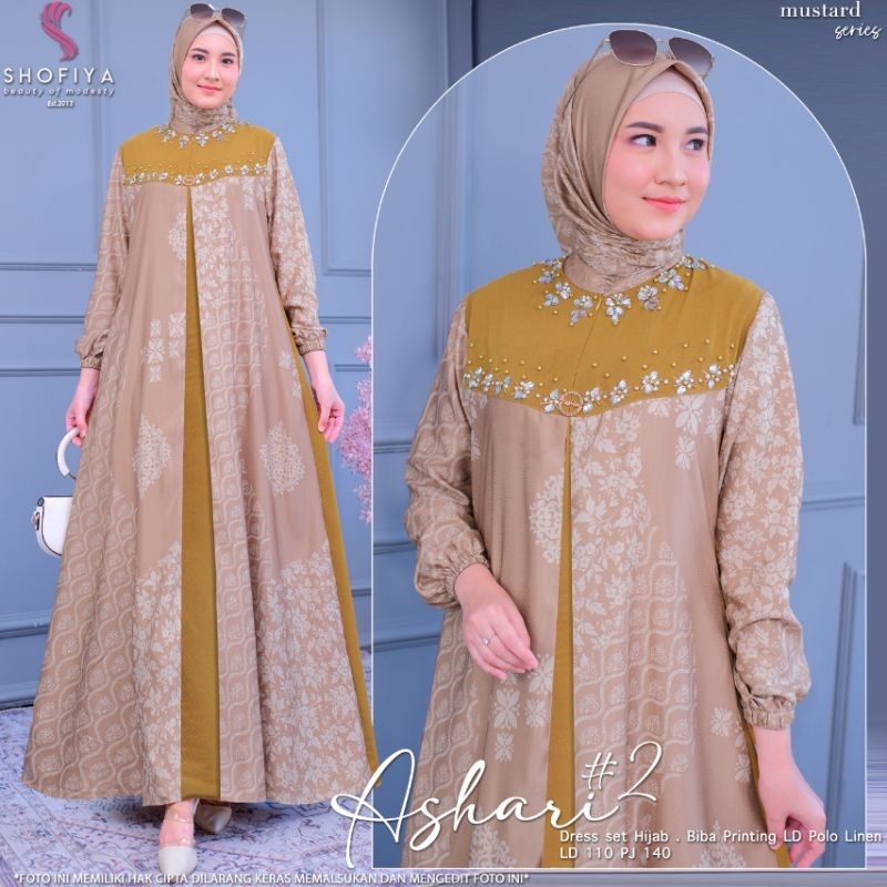 Jual ASHARI ATAU ZUHAY DRESS FREE JILBAB | Shopee Indonesia