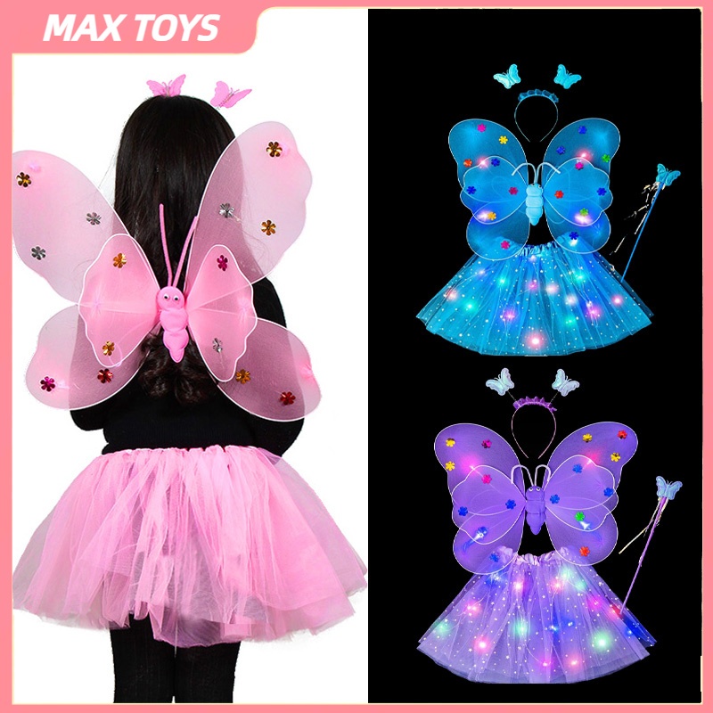 Jual MAX TOY Sayap Peri Anak-anak Cosplay Sayap Glitter Kostum Sayap ...