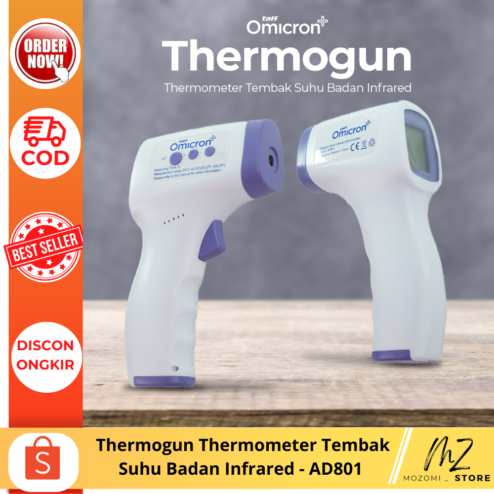 Jual Thermogun Thermometer Tembak Suhu Badan Infrared TaffOmicron ...