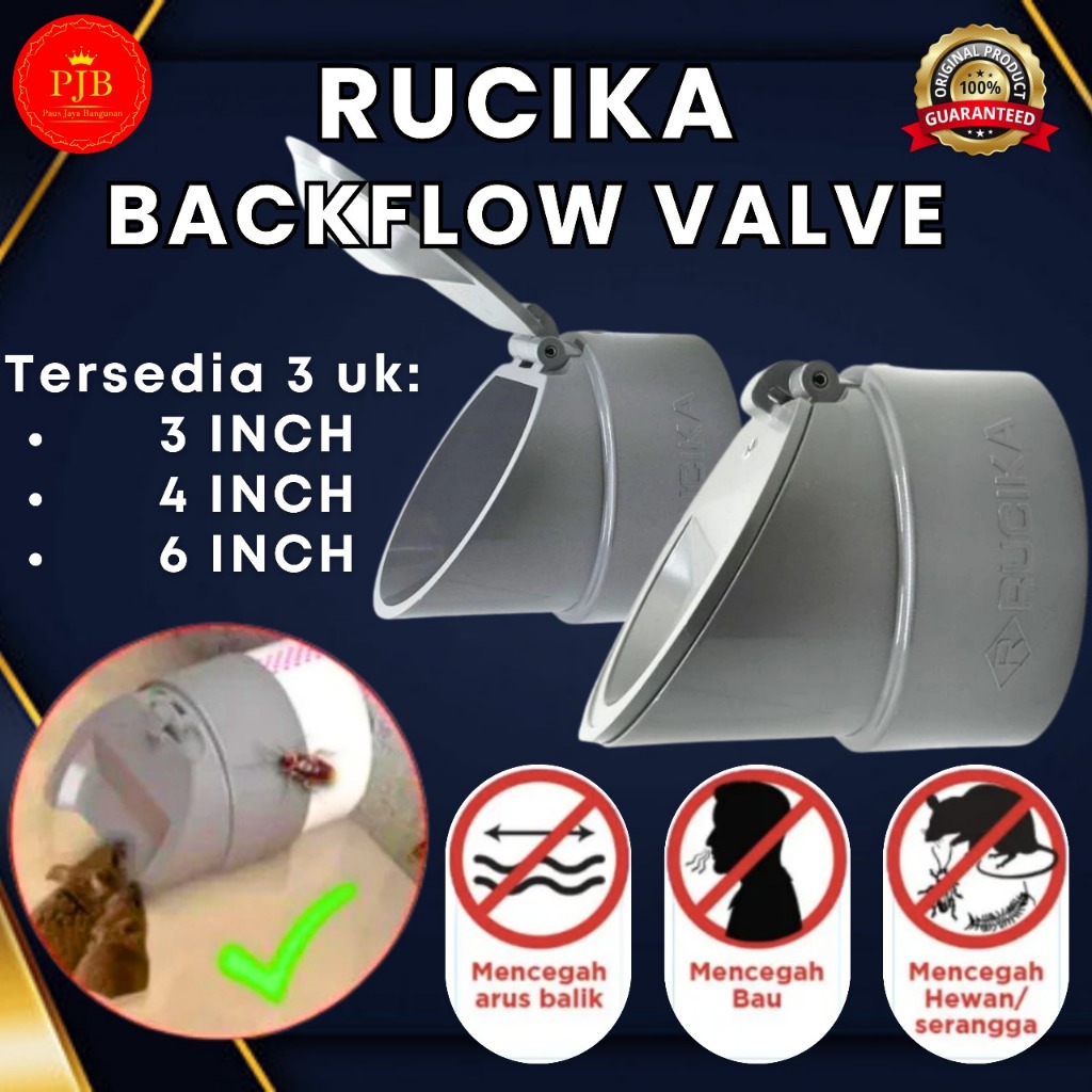 Jual RUCIKA Back Flow Valve PVC / Penutup Pipa Ukuran 3 / 4 / 6 Inch ...