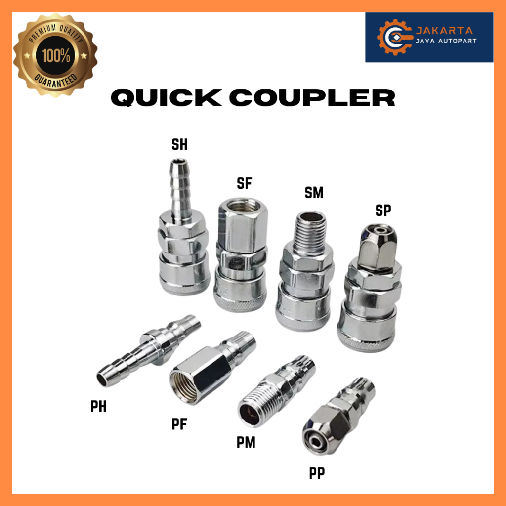 Jual Quick Coupler Kompresor Connector Angin Neple Kompresor 1/4" 3/8 ...