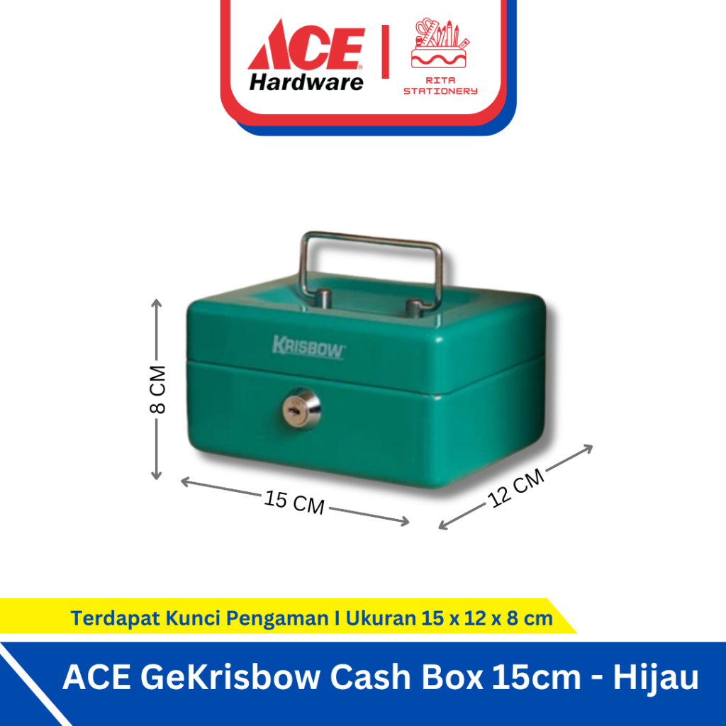 Jual ACE Krisbow Cash Box 15cm - Hijau | Shopee Indonesia
