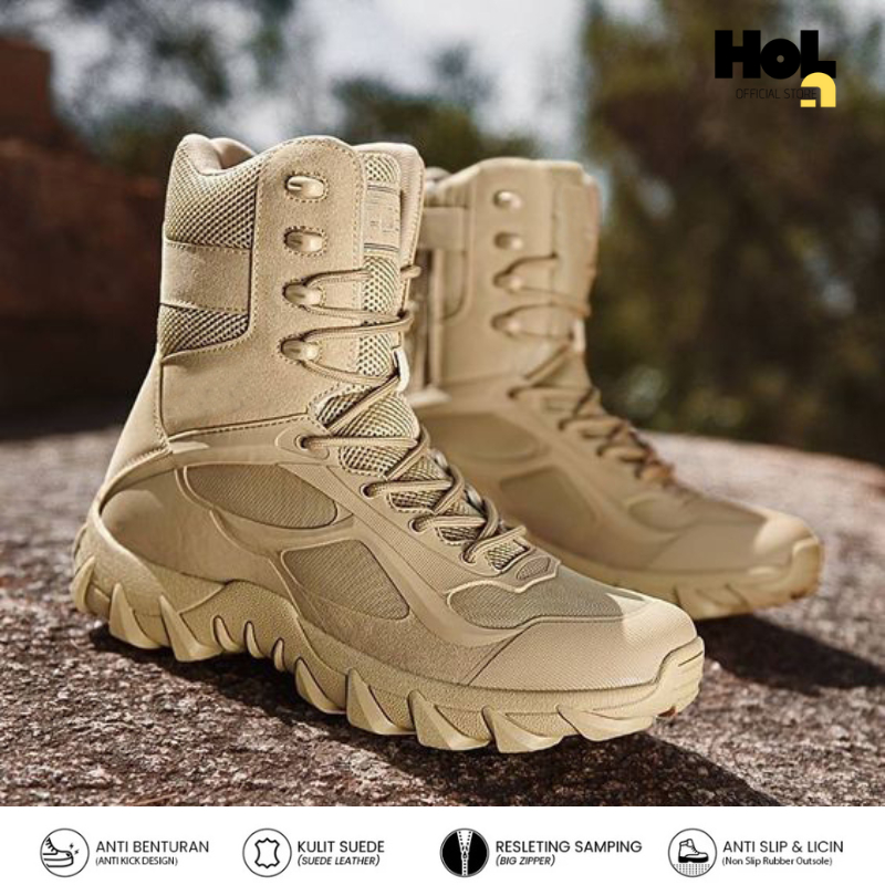 Jual Sepatu Boots Pria Tactical Elite 8 Inch / Sepatu PDL POL PP Cream ...