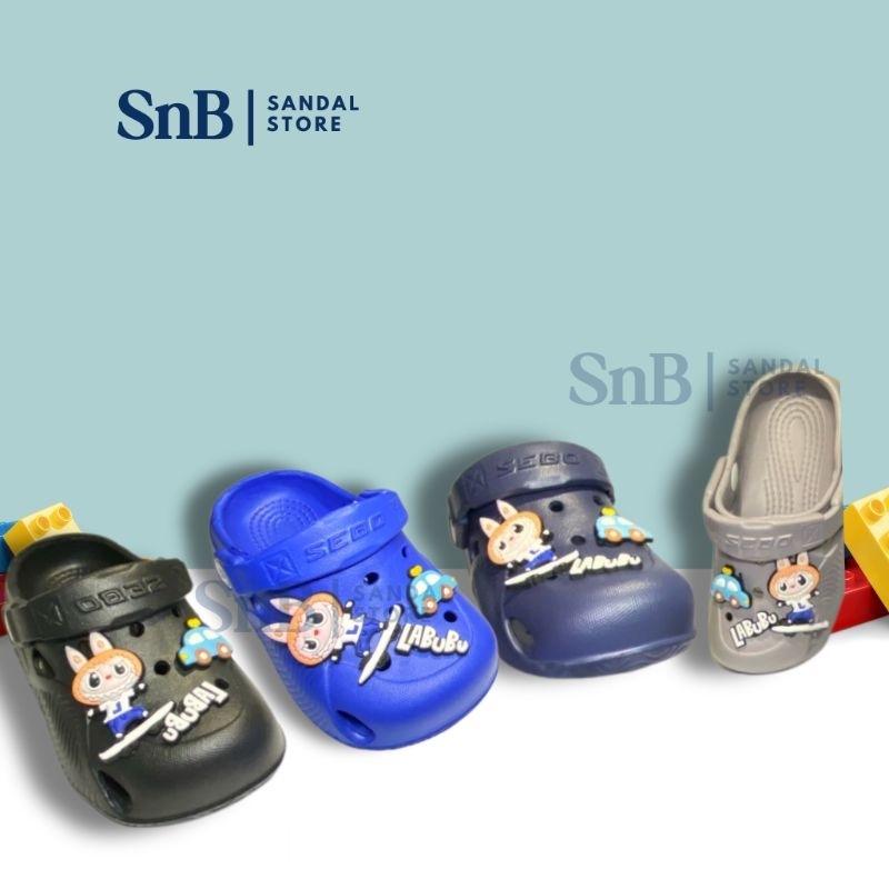 Jual SNB 04 | Sandal Baim Clog Anak Karakter Labubu Lucu | Sendal Anak Tebal Empuk Anti Slip ...