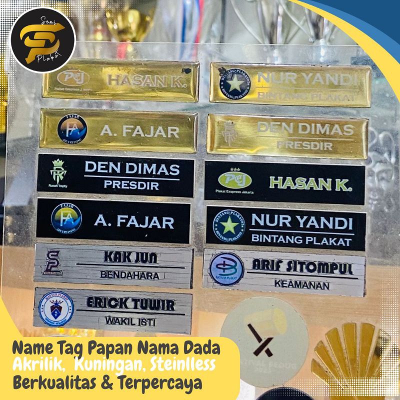 Jual Name tag, Nama Dada, Name Tag Akrilik, Name Tag Magnet, Name Tag ...