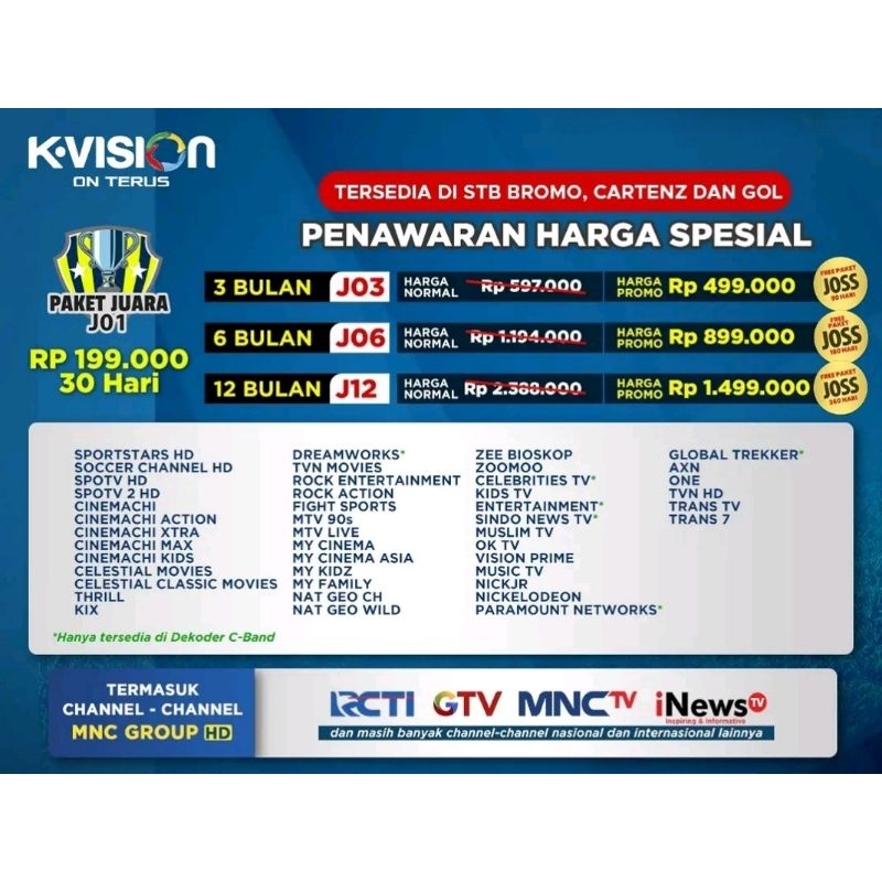 Jual Paket JUARA K Vision Bromo Cartenz dan GOL K Vision Bergaransi ...