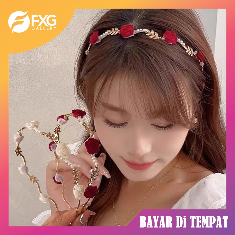 Jual FXG Bando Korea Style Bondu Mahkota Wanita Motif Bunga Bahan Metal ...