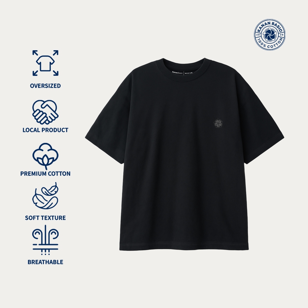 Jual Kanan Basic - Kaos Polos Lengan Pendek Hitam (Black) Biowash ...