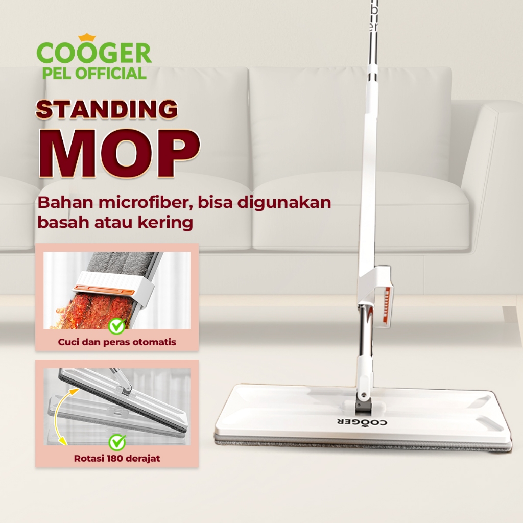 Jual COOGER Alat Pel Lantai Peras Otomatis Kain Microfiber Ultra White ...