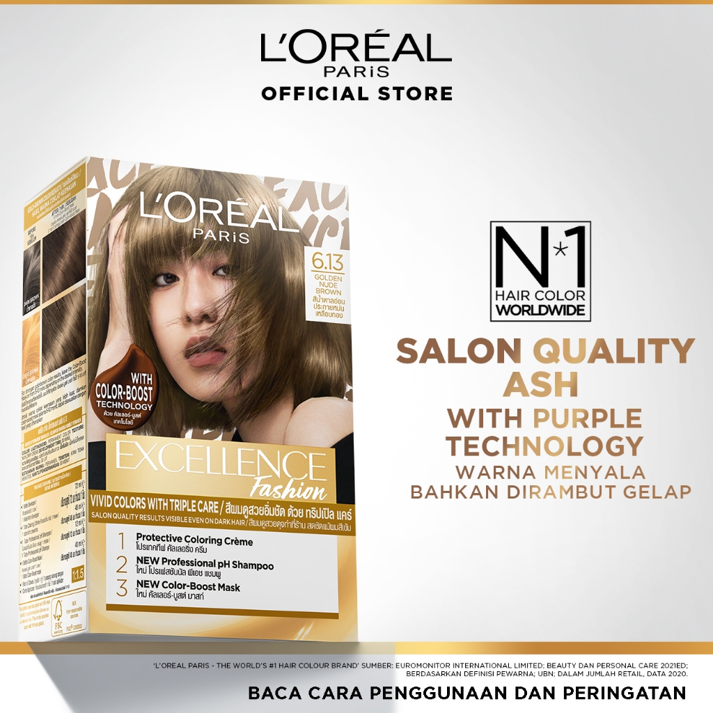 Jual L'Oreal Paris Excellence Fashion Sparkling Visible Hair Color 6.13 ...
