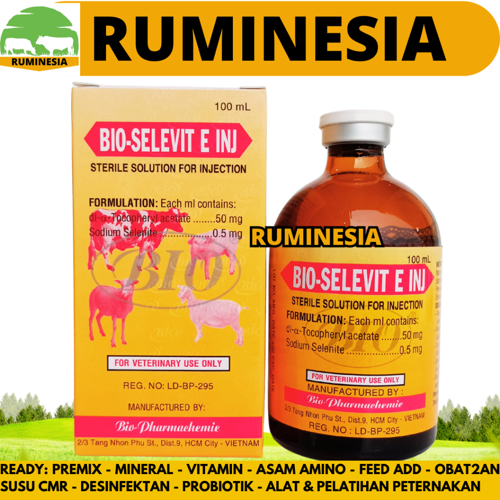 Jual BIO SELEVIT E 100 Ml - Vitamin E Selenium Hewan injek Like ...