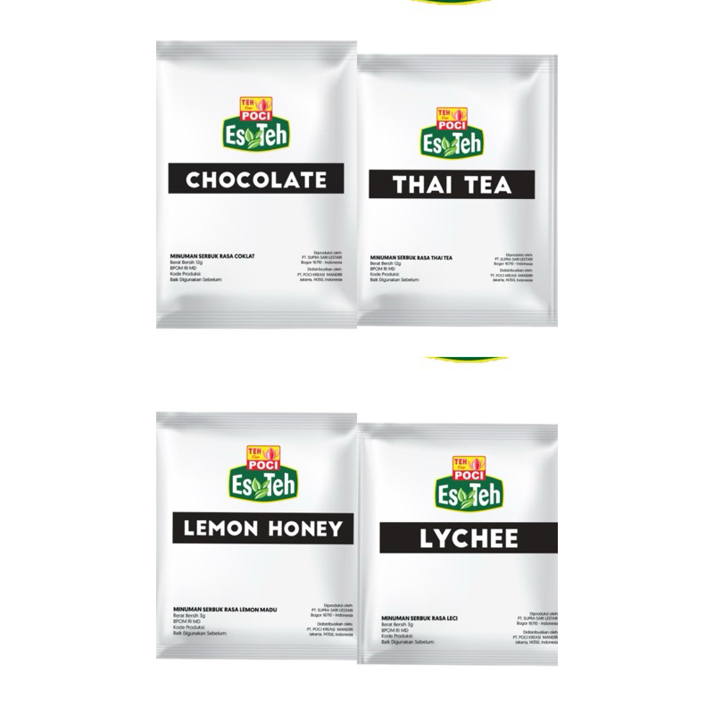 Jual ES TEH POCI - Lemon, Leci, Thai Tea, Milk Tea dll - 30 PCS ...
