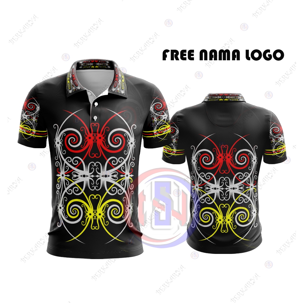 Jual Jersey Motif Batik Kalimantan / Kaos Polo Batik Kalimantan / Kaos ...