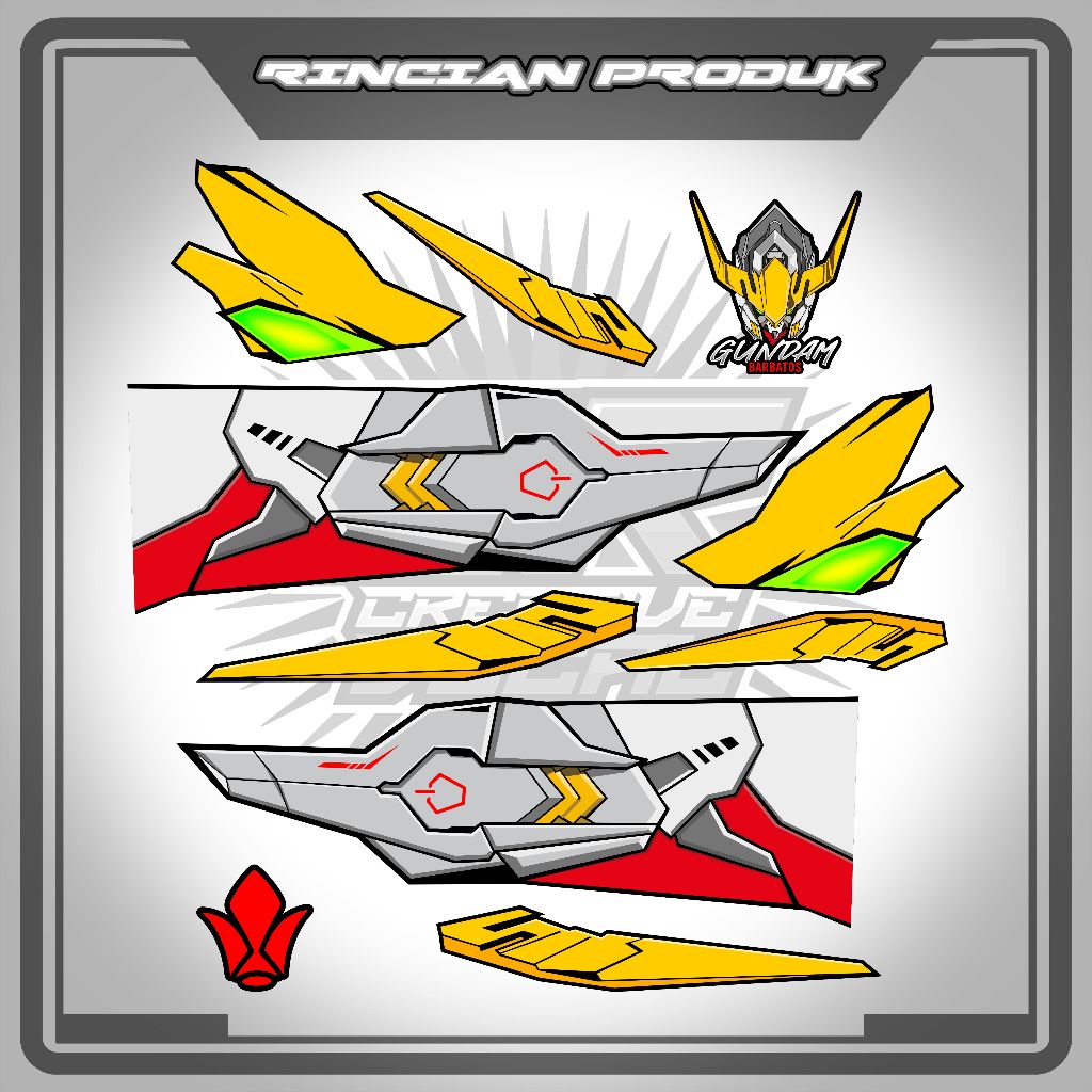 Jual WATER SLIDE DECAL HELM GUNDAM BARBATOS LUPUS REX | Shopee Indonesia