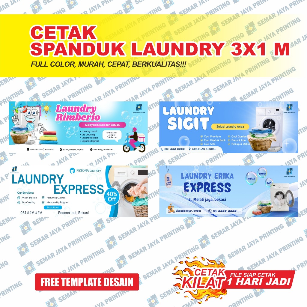 Jual SPANDUK / BANNER LAUNDRY UKURAN 3X1 CETAK BANNER LAUNDRY I CETAK ...