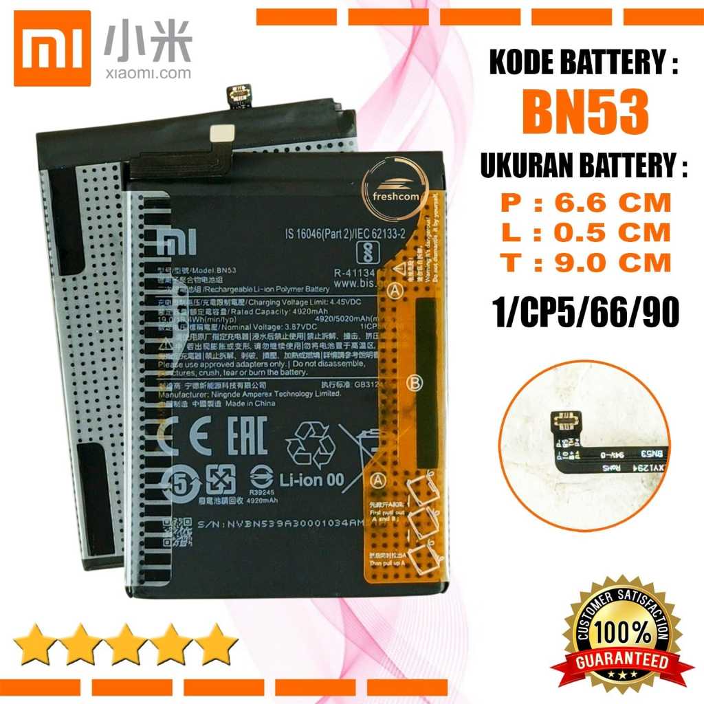 Jual Baterai Battery Original BN53 / BN-53 + obeng Compatible Hp Xiaomi ...
