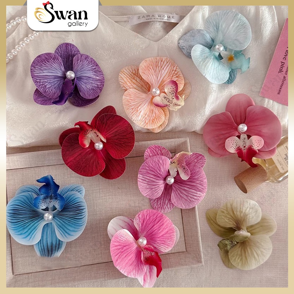 Jual Jepit Bunga Anggrek Kecil Aksesoris Kepala Aesthetic Wanita Flower ...