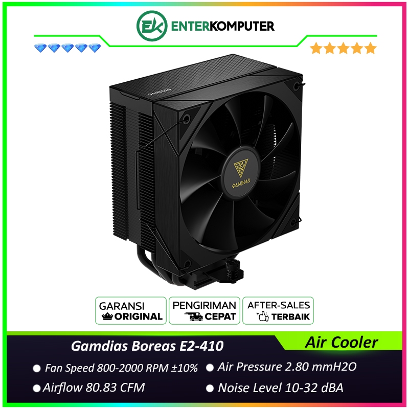 Jual Gamdias Boreas E2-410 Single Tower Air Cooler | Shopee Indonesia