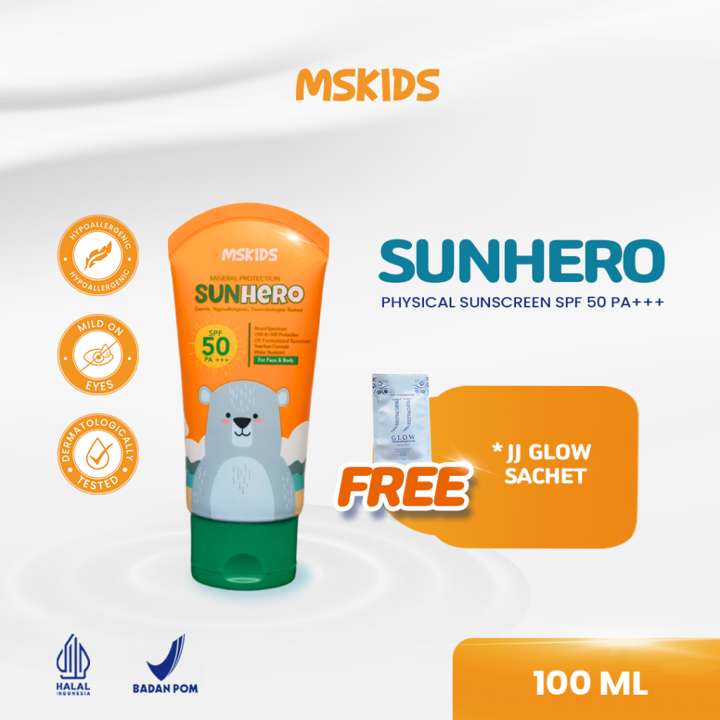 Jual MSKIDS Sunhero Physical Sunscreen SPF50 PA+++ - FREE JJ GLOW ...