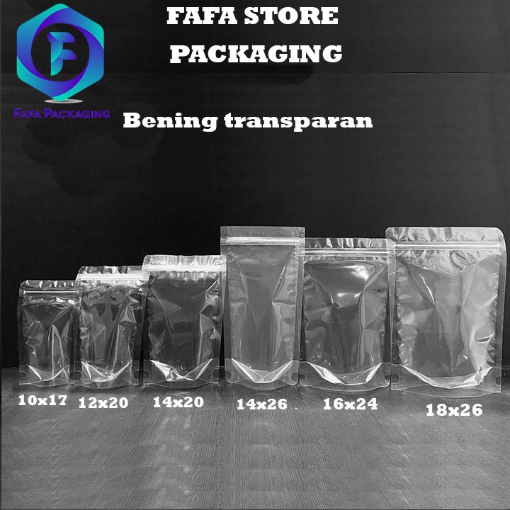 Jual KEMASAN MAKANAN STANDING POUCH ZIPLOCK CLEAR TRANSPARAN PLASTIK ...
