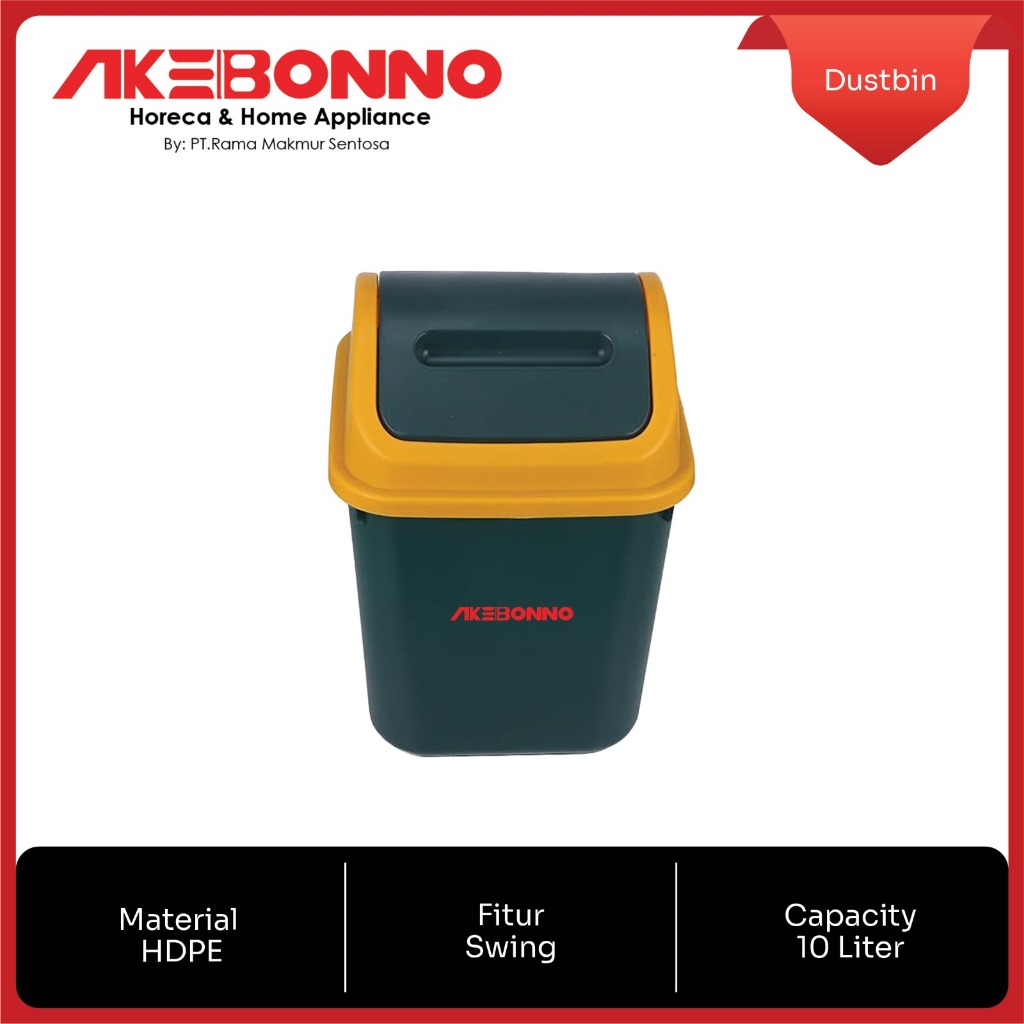 Jual AKEBONNO - Dustbin Plastic Tempat Sampah Plastik Kecil Tebal Swing 10 Liter | Shopee Indonesia