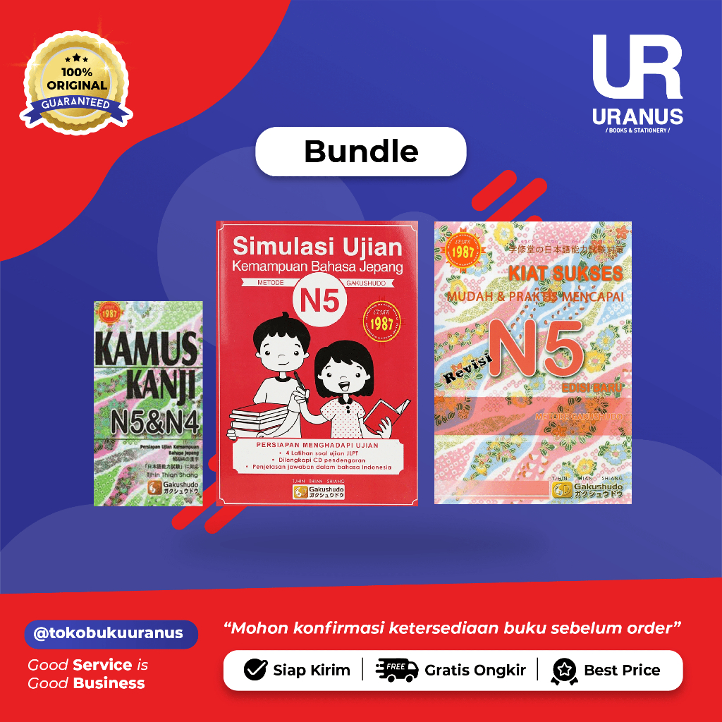 Jual BUNDLE JLPT N5 Kiat Sukses, Simulasi Ujian, & Kamus Kanji 100% ...