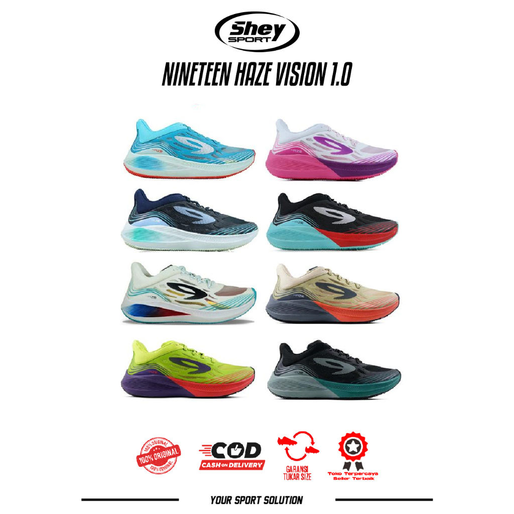 Jual SEPATU RUNNING NINETEEN HAZE VISION 1.0 - 100% ORIGINAL | Shopee ...